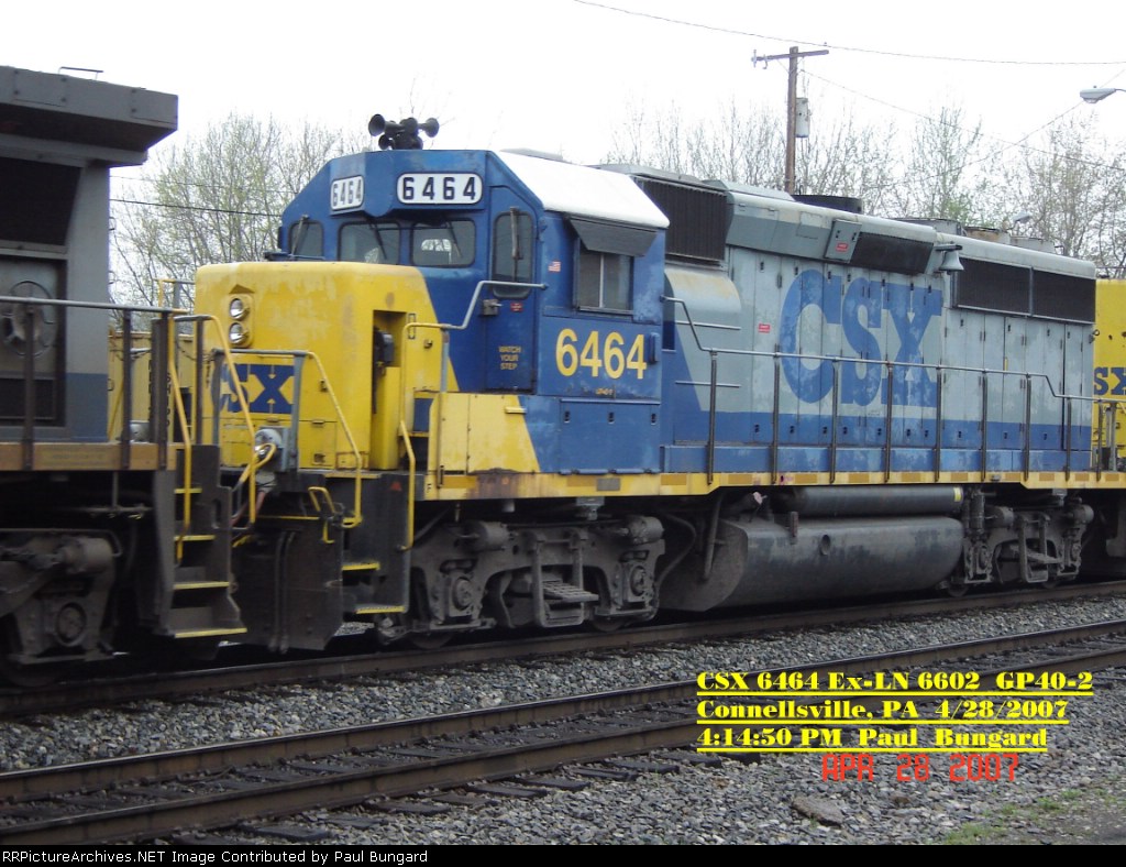 CSX 6464 Ex- L&N 6602 GP40-2 April 28, 2007